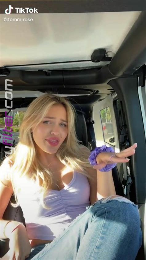 Beautiful Tommi Rose Shows Cleavage In Sexy White Crop Top In A Car