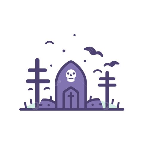 할로윈 묘지 평면 아이콘 할로윈 아이콘 벡터 흰색 바탕에 으스스한 묘지를 묘사한 직계 아이콘 Flaticon 및 드리블에