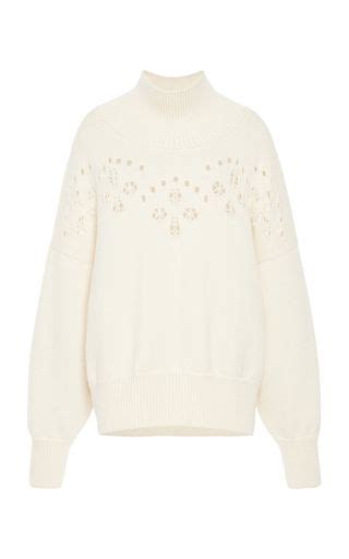 Pointelle Knit Wool Turtleneck Sweater By Chloé Moda Operandi Hiver