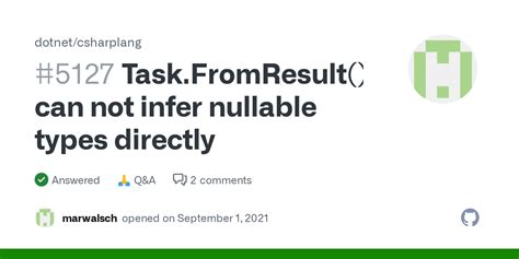 Taskfromresult Can Not Infer Nullable Types Directly · Dotnet