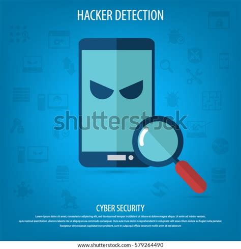 Cyber Security Concept Hacker Detection Icon เวกเตอร์สต็อก ปลอดค่า