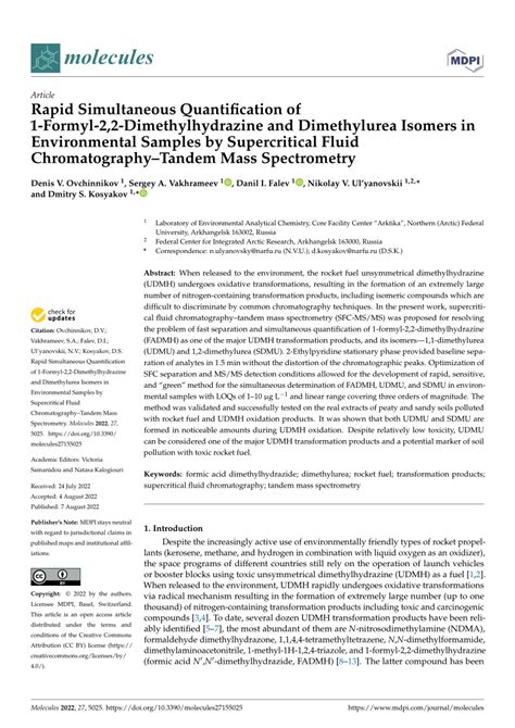 PDF Rapid Simultaneous Quantification Of 1 Formyl 2 2