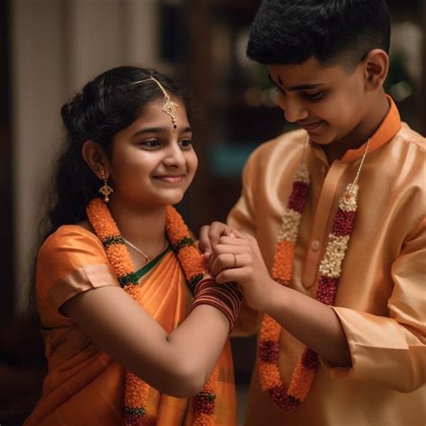 Premium Photo Indian Sister And Brother During Happy Raksha Bandhan Diwali