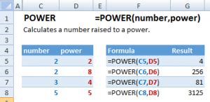 Excel POWER Function Raise Number To A Power