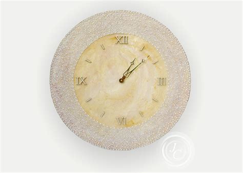 Wall Clock Beige With Gold Wall Decor Modern Exclusive Etsy