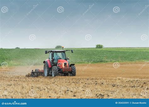 Tractor Preparation The Field Stock Image Image Of Grain Industry