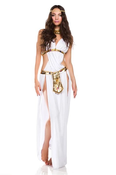 New 2014 Women S Adult Sexy White Greek Goddess Costume Long Dress