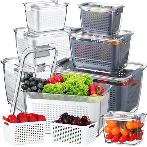 6 Pack Fruit Storage Containers For Fridge Produce Saver Containers For