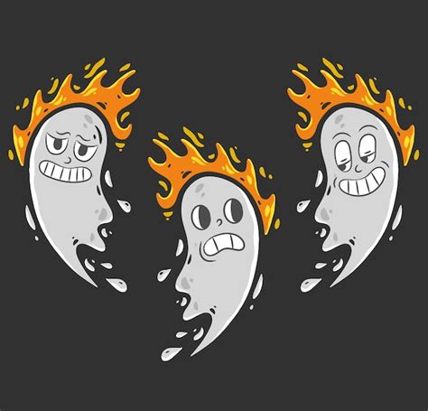 Premium Vector Cute Halloween Ghost Set Vector