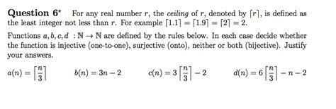solved question 6 for any real number r the ceiling of r