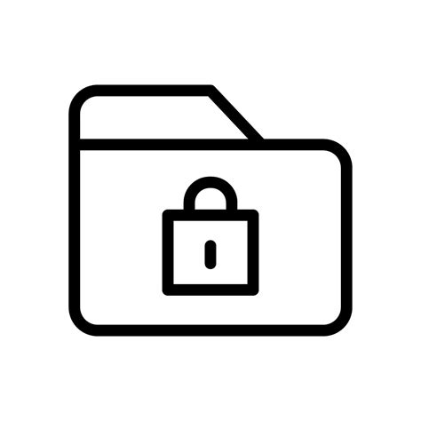 Icon Line Folder Lock Outline Style 52245782 Vector Art At Vecteezy