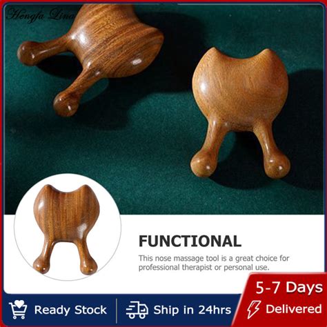 Hengfa Lina 1pc Sandalwood Nose Facial Massage Wooden Guasha Scraping