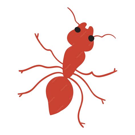 곤충 개미 흰색 배경에 플랫 벡터 그래픽 디자인입니다 프리미엄 벡터