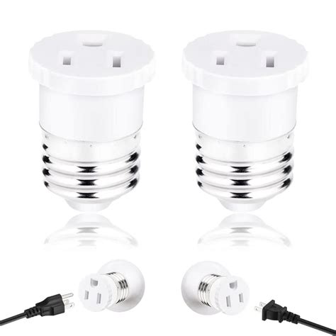 Thinkstar 2 Pack Light Socket To Plug Adapter Convert Light Bulb