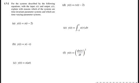 solved 1 7 2 ﻿for the systems described by the