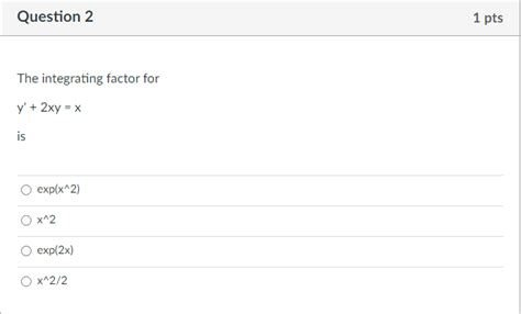 Solved Question 1 1 Pts Which Of The Following Is A Linear Chegg Com