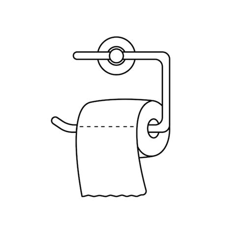 Premium Vector Toilet Paper Roll Hanging On A Holder On Wall Vector