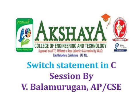 Switch Case Statement In C Ppt