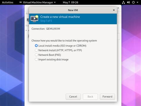 fedora 32 kvm create virtual machine gui server world