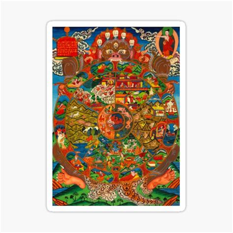 Buddhist Wheel Of Life Bhavachakra Sticker For Sale By Onodera
