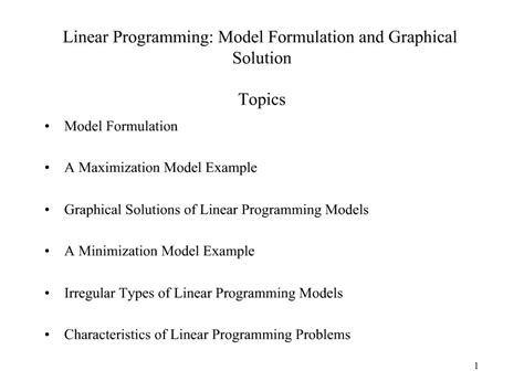 Ppt Linear Programming Model Formulation And Graphical Solution