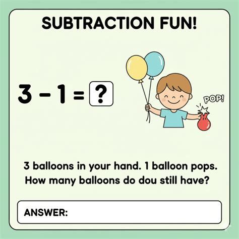 Subtraction Word Problems Within 5 Worksheets Free Image And Pdf
