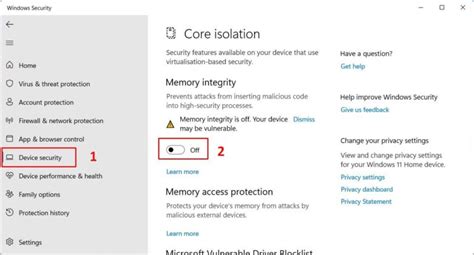 Disable Memory Integrity PCauthorities Com