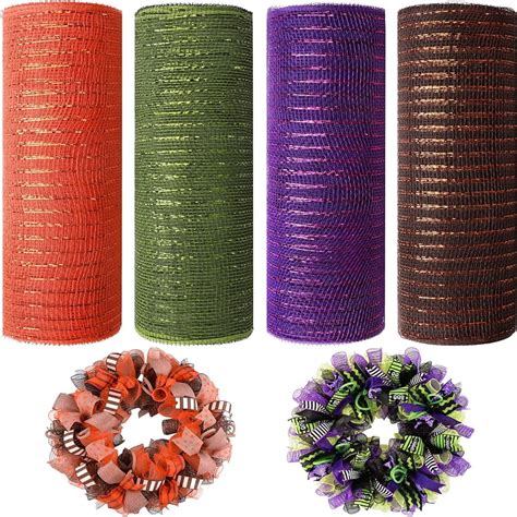 4 Rolls Poly Burlap Deco Mesh Deco Poly Decorative Mesh Wrapping
