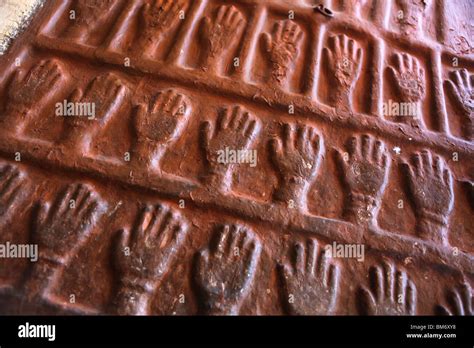 The Sati Handprints Of Maharajas Man Singhs Widows At The Mehrangarh