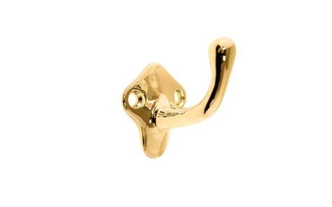 Vintage Style Solid Brass Small Hook ~ Unlacquered Brass