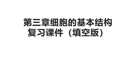 第3章 细胞的基本结构复习课件 共16张ppt 2023 2024学年高一上学期生物人教版必修1 21世纪教育网
