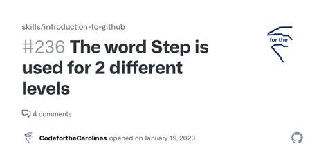 The Word Step Is Used For Different Levels Issue Skills Introduction To Github GitHub