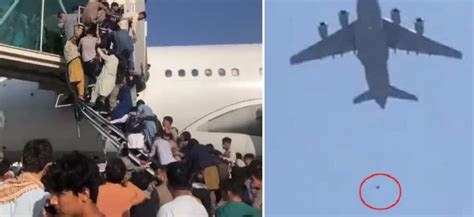 Desperate Afghans Fall From Us Military Plane After Clinging To