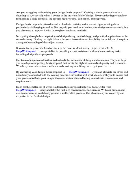 Design Thesis Proposal Pdf Thesis Methodology