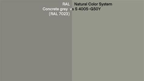 RAL Concrete Grey RAL Vs Natural Color System S G Y Side By Side Comparison