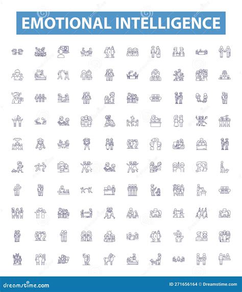 Emotional Intelligence Line Icons Signs Set Affective Sensitivity