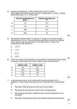 IB DP Physics Question Book Topic Thermal Physics SL Last Exams