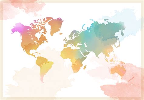 Watercolor World Map Vector 131510 Vector Art At Vecteezy