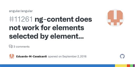 Ng Content Does Not Work For Elements Selected By Element Name In Rc6 · Issue 11261 · Angular