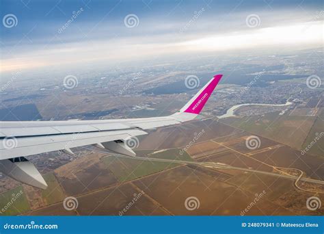 Wizz Air Plane In The Sky Landing Editorial Image