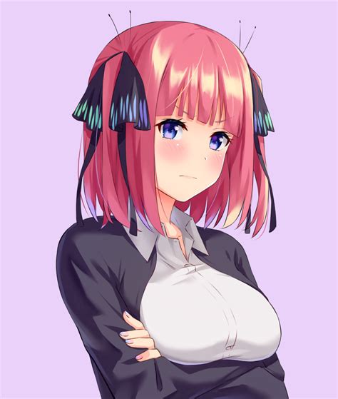 Safebooru Bangs Black Cardigan Black Ribbon Blue Eyes Blunt Bangs