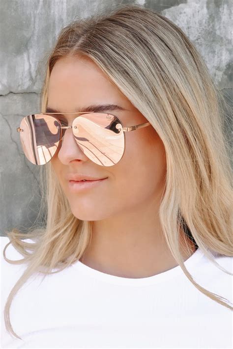 I Sea River Rose Gold Sunglasses Mirrored Aviators Lulus