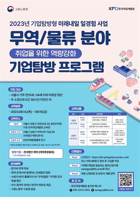 고용노동부 무역물류 분야 기업탐방 프로그램 모집 요즘것들