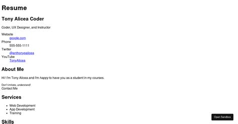 html codesandbox