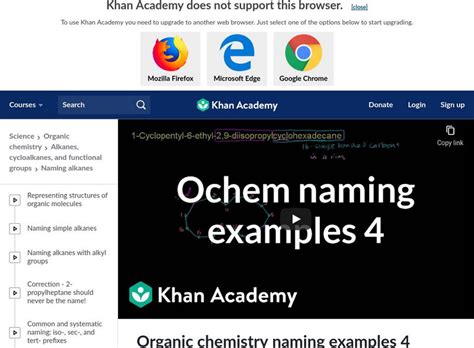 Khan Academy Organic Chemistry Naming Examples 4 Instructional Video For 9th 10th Grade