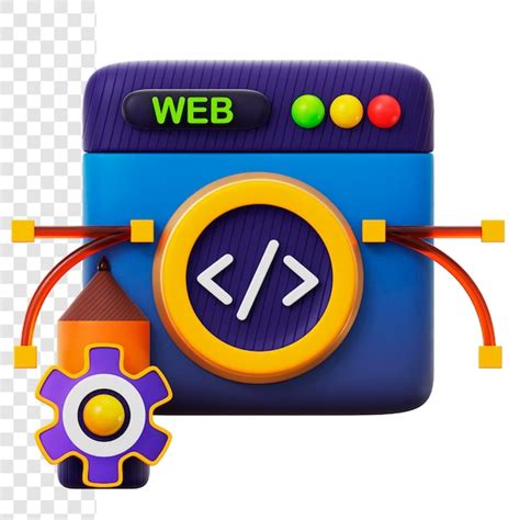 Ilustración 3d Desarrollo Web Archivo Psd Premium