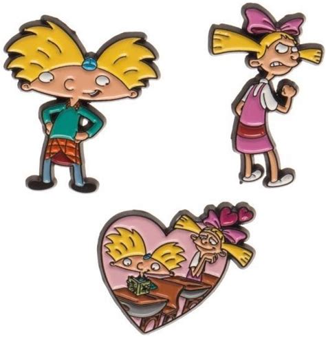 Hey Arnold Lapel Pin Set At Mighty Ape Nz