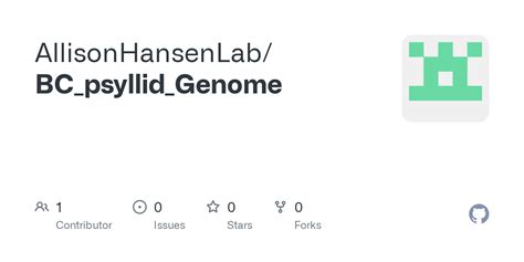 Github Allisonhansenlabbcpsyllidgenome