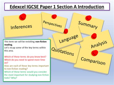 Edexcel Igcse English Language Paper 1 Teaching Resources