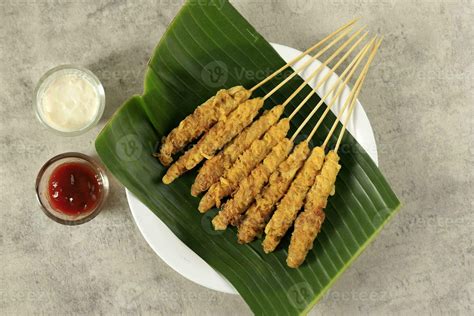 Telur Gulung Rolled Egg With Skewers Popular Street Food In Indonesia
